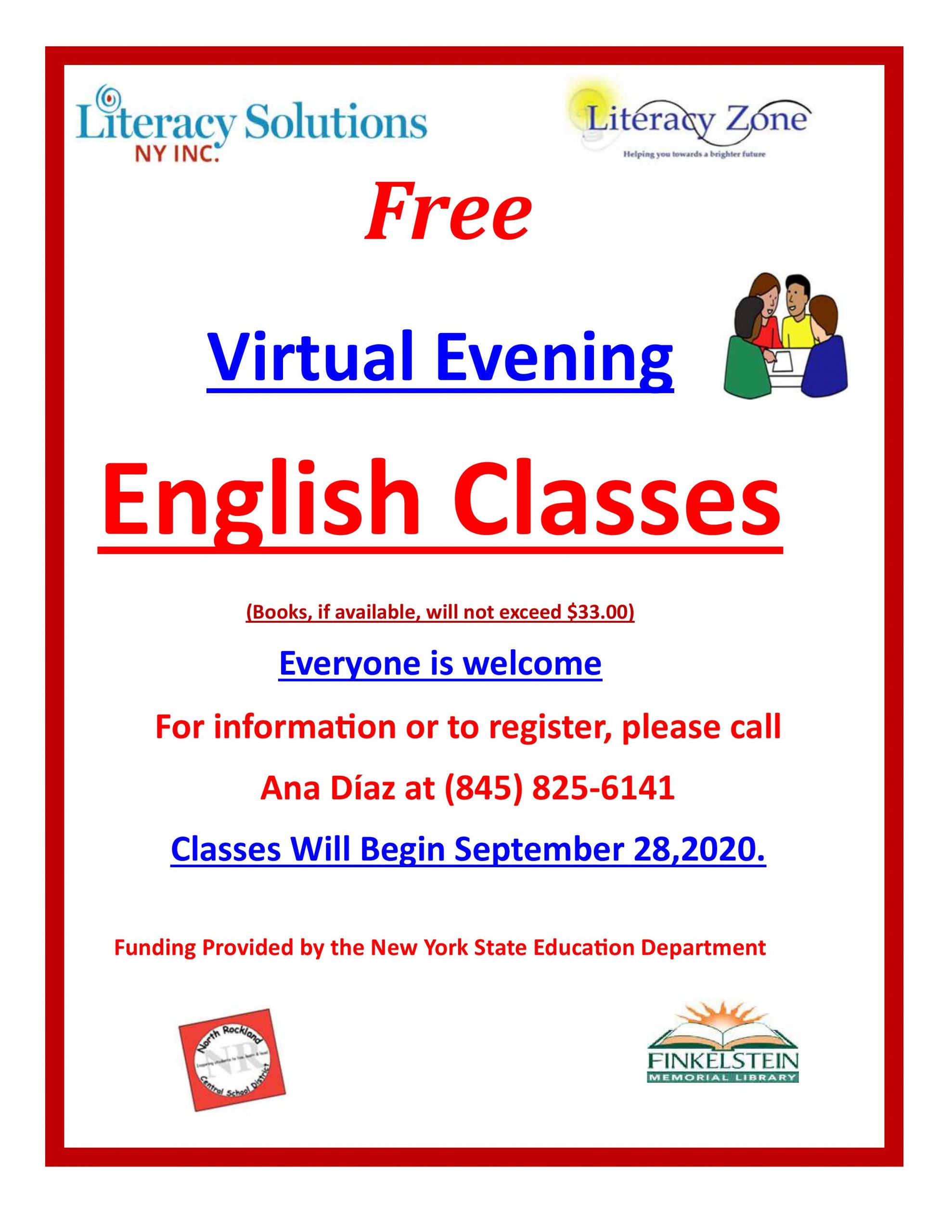 Free Fall Virtual English Classes! - Literacy Solutions NY Inc