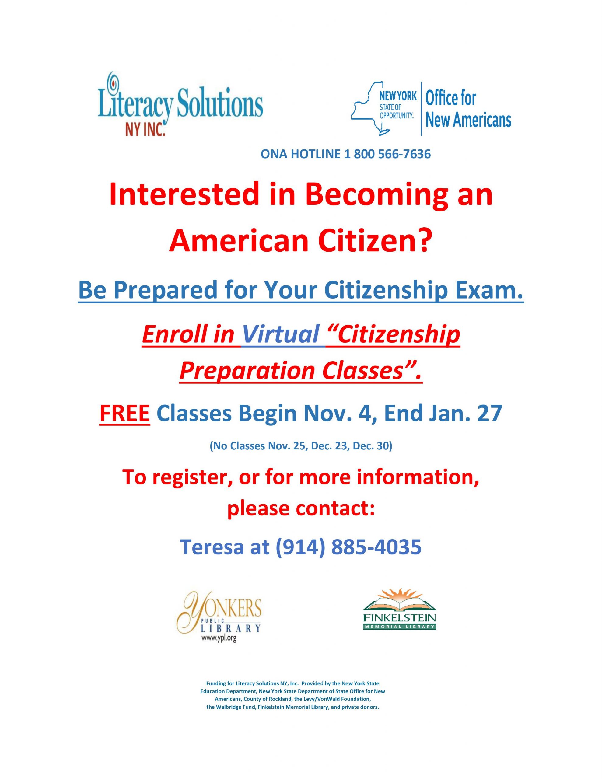Enroll in Free Citizenship Preparation Classes Today! - Literacy ...