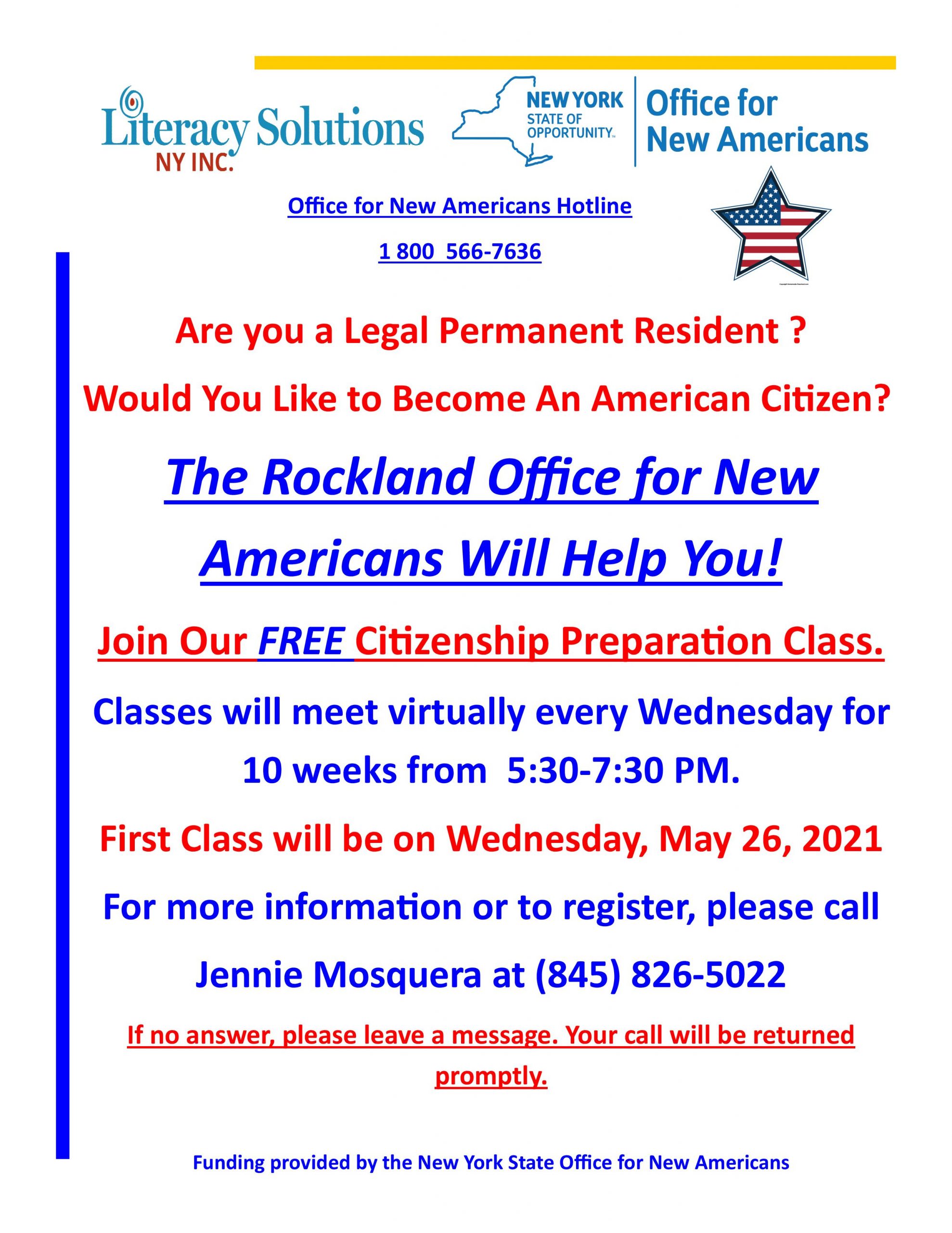 Enroll in free citizenship classes today! - Literacy Solutions NY Inc